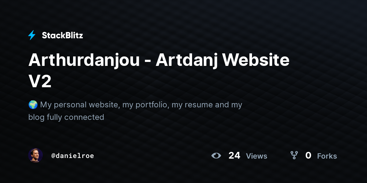 Arthurdanjou - Artdanj Website V2 - StackBlitz
