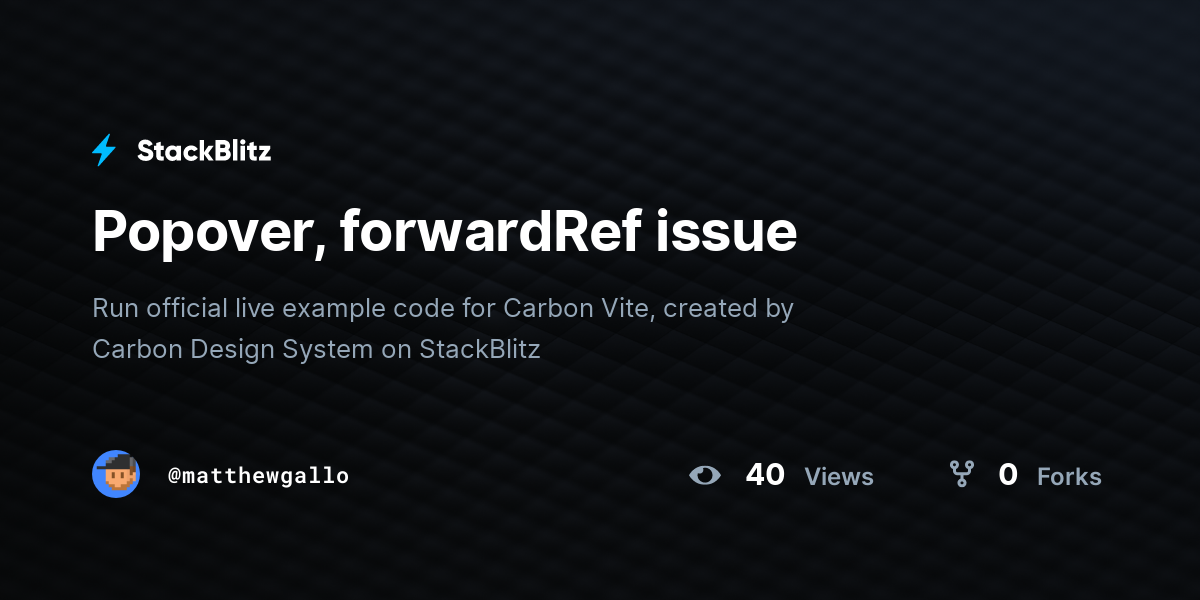 Popover, forwardRef issue - StackBlitz