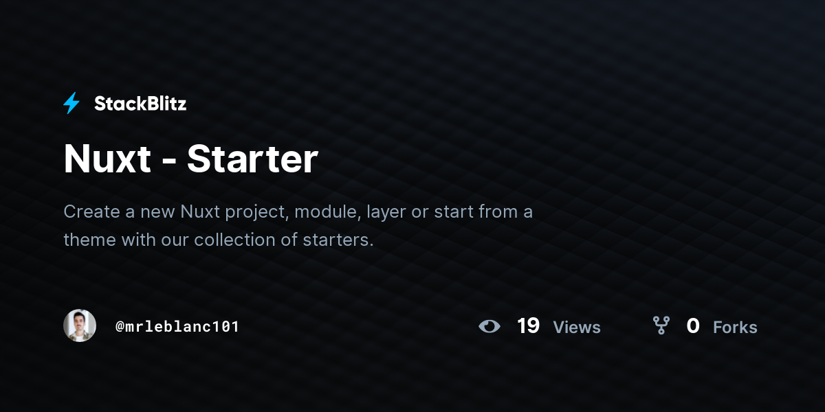 Nuxt - Starter - StackBlitz