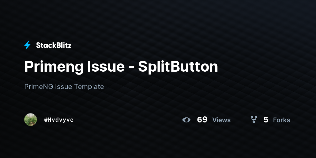 Primeng Issue - SplitButton - StackBlitz