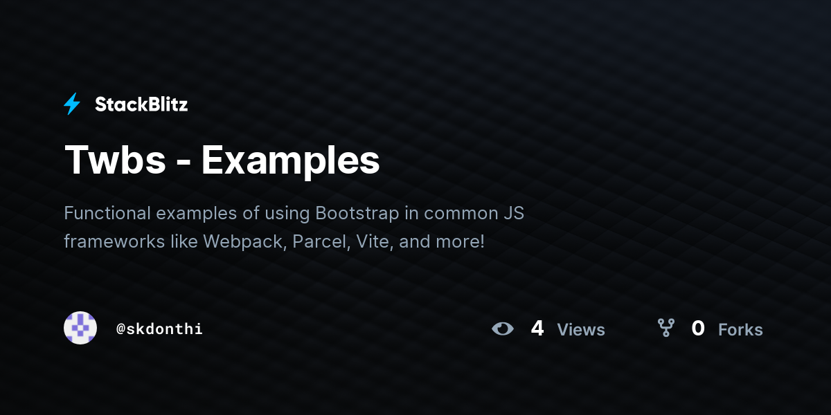 Twbs - Examples - StackBlitz