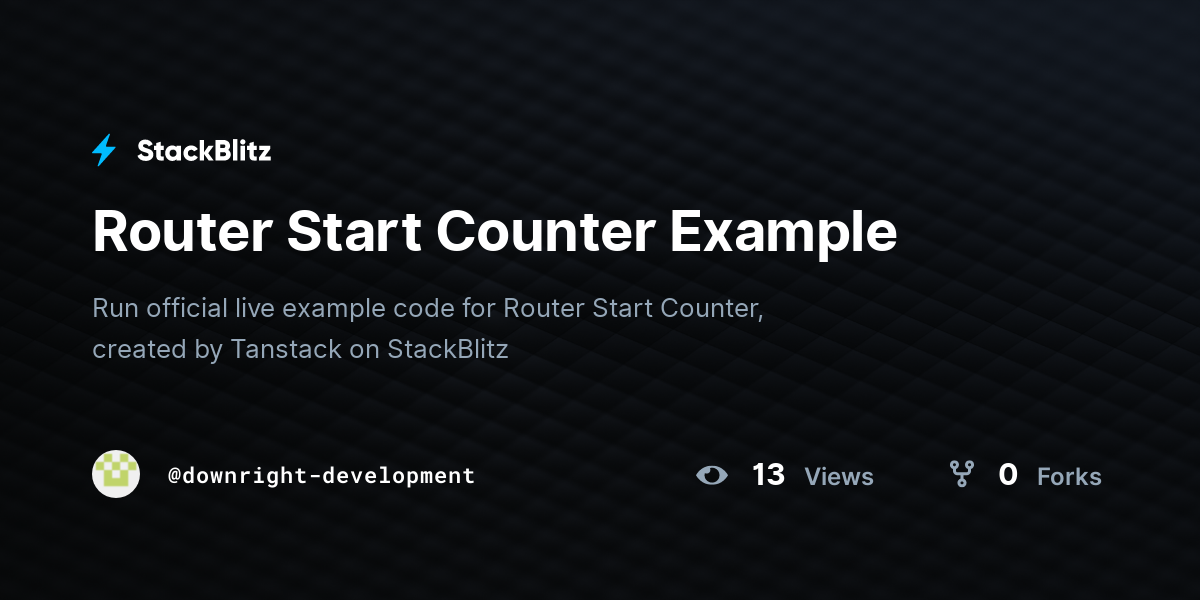 Router Start Counter Example - StackBlitz