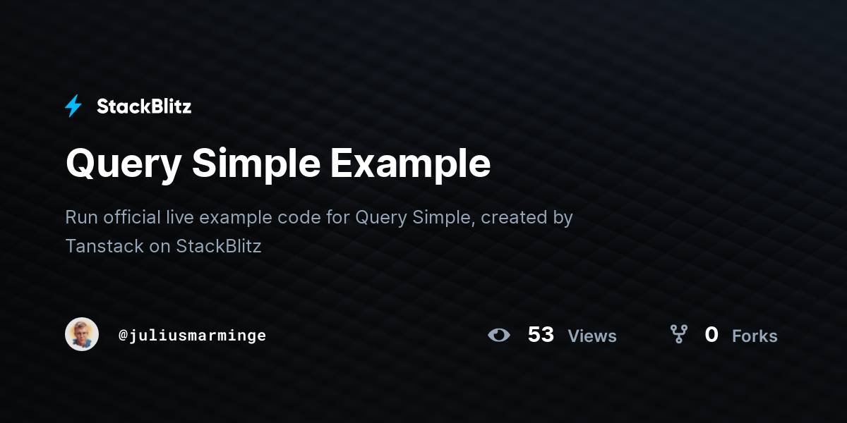 Query Simple Example - StackBlitz