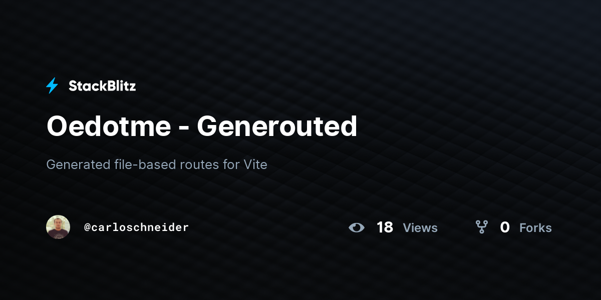 Oedotme - Generouted - StackBlitz Oedotme - Generouted - StackBlitz