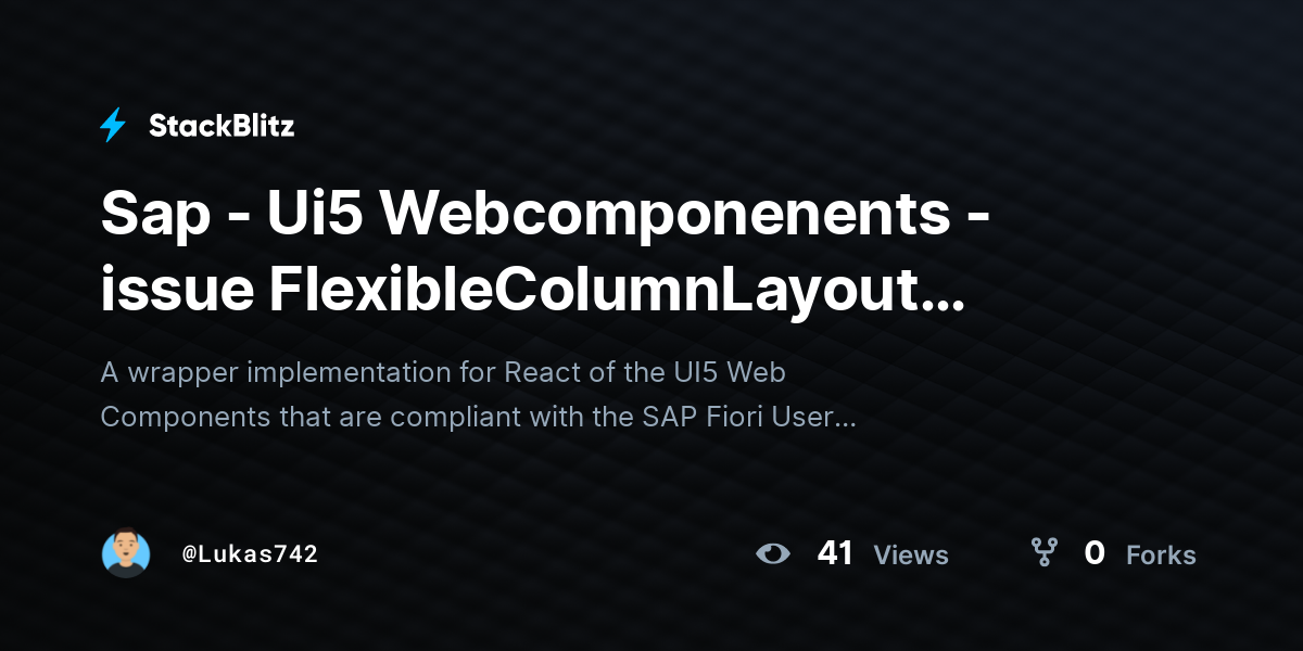 Sap - Ui5 Webcomponenents - issue FlexibleColumnLayout (forked) - StackBlitz