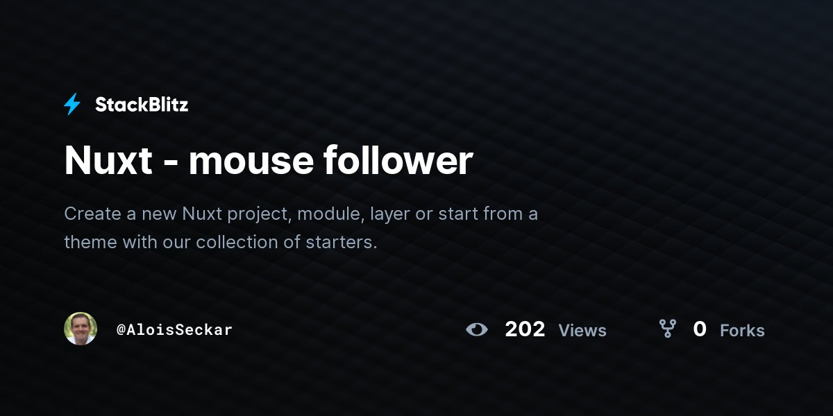 Nuxt - mouse follower - StackBlitz