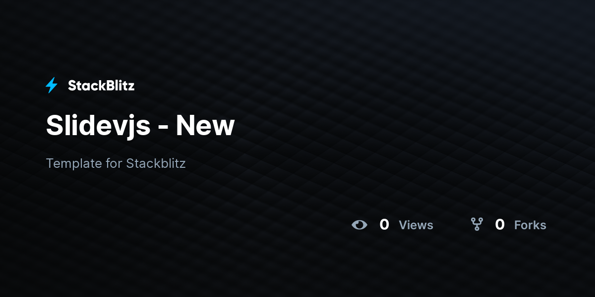 Slidevjs - New - StackBlitz