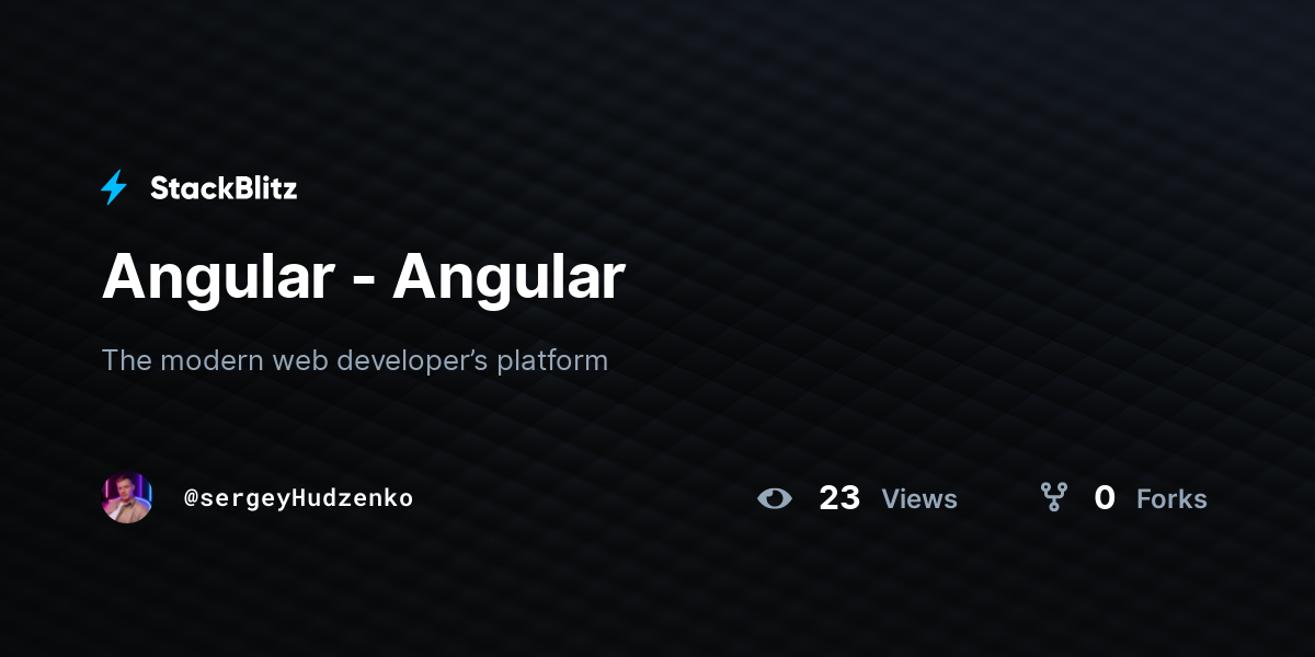Angular - Angular - StackBlitz