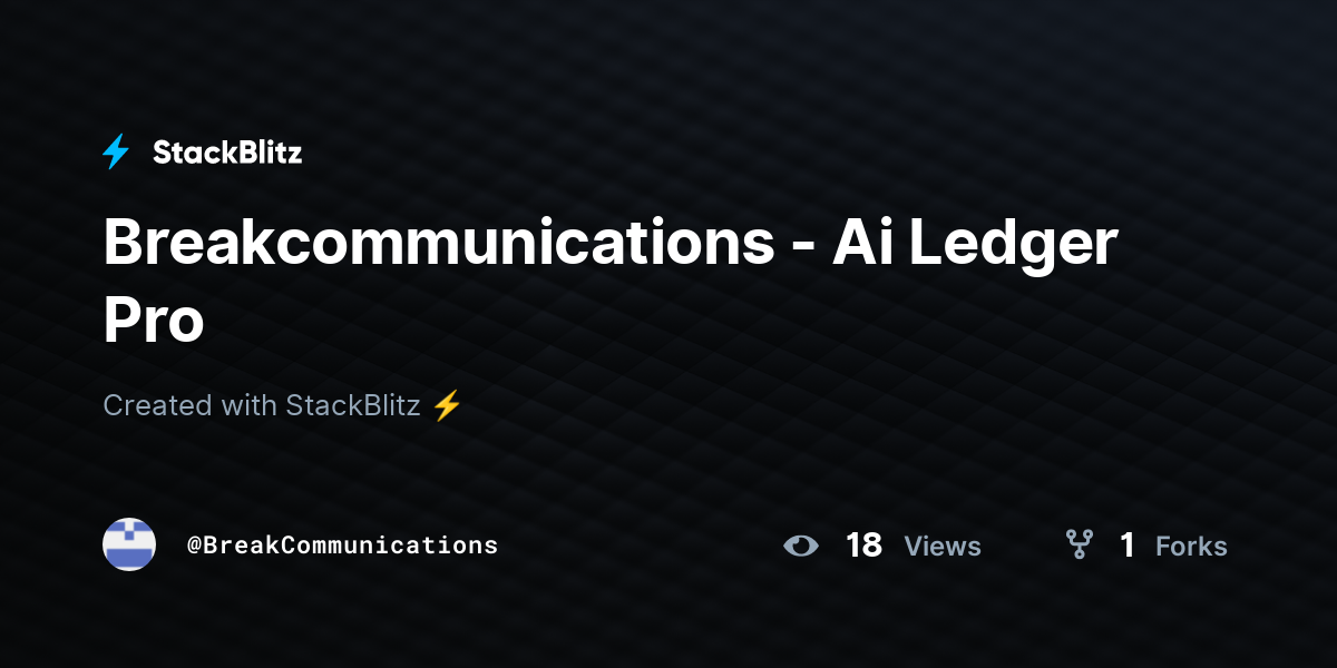 Breakcommunications - Ai Ledger Pro - StackBlitz