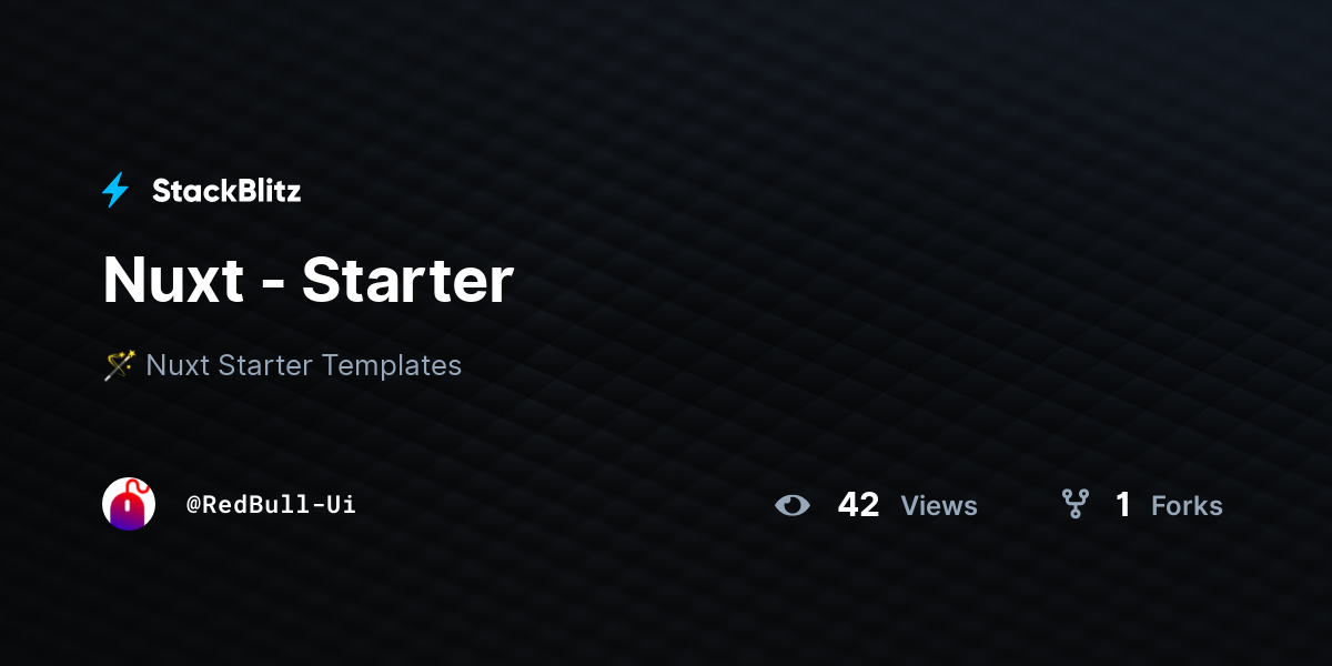 Nuxt - Starter - StackBlitz