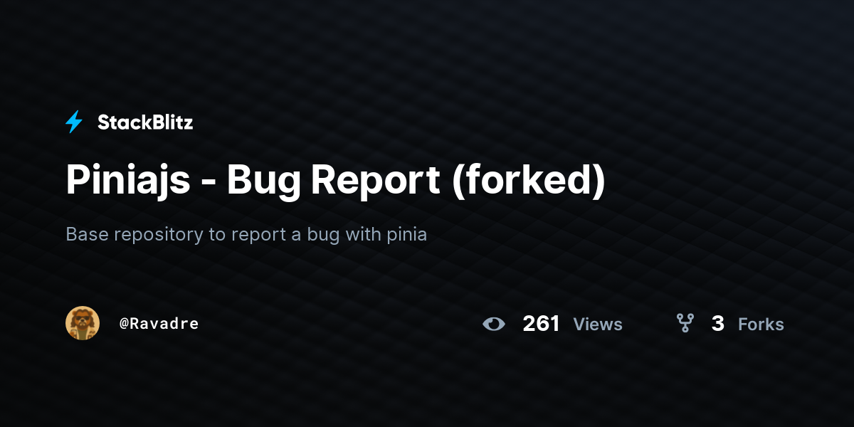 Piniajs - Bug Report (forked) - StackBlitz