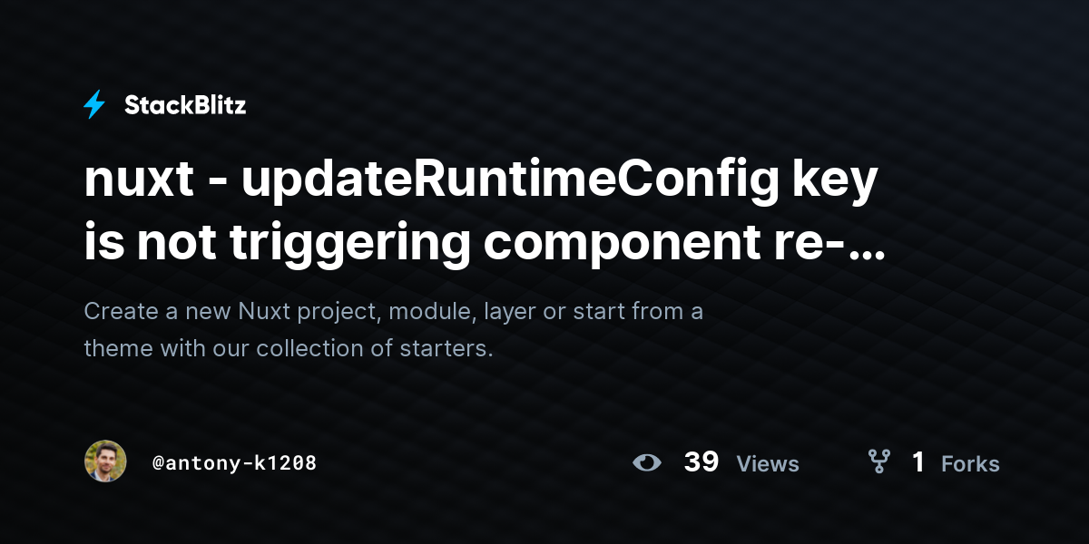 nuxt - updateRuntimeConfig key is not triggering component re-render - StackBlitz