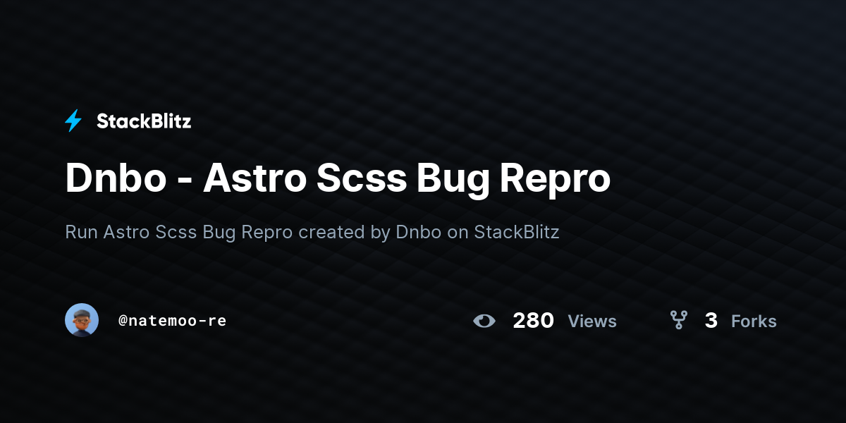 Dnbo - Astro Scss Bug Repro - StackBlitz