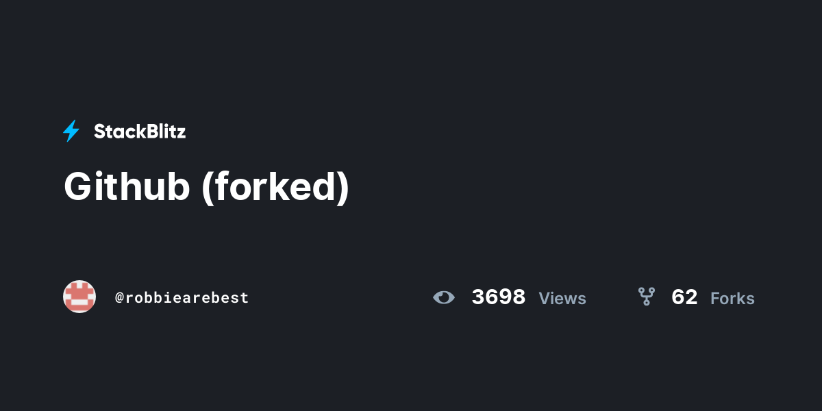 Github (forked) - StackBlitz