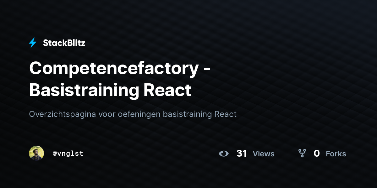 Competencefactory - Basistraining React - StackBlitz