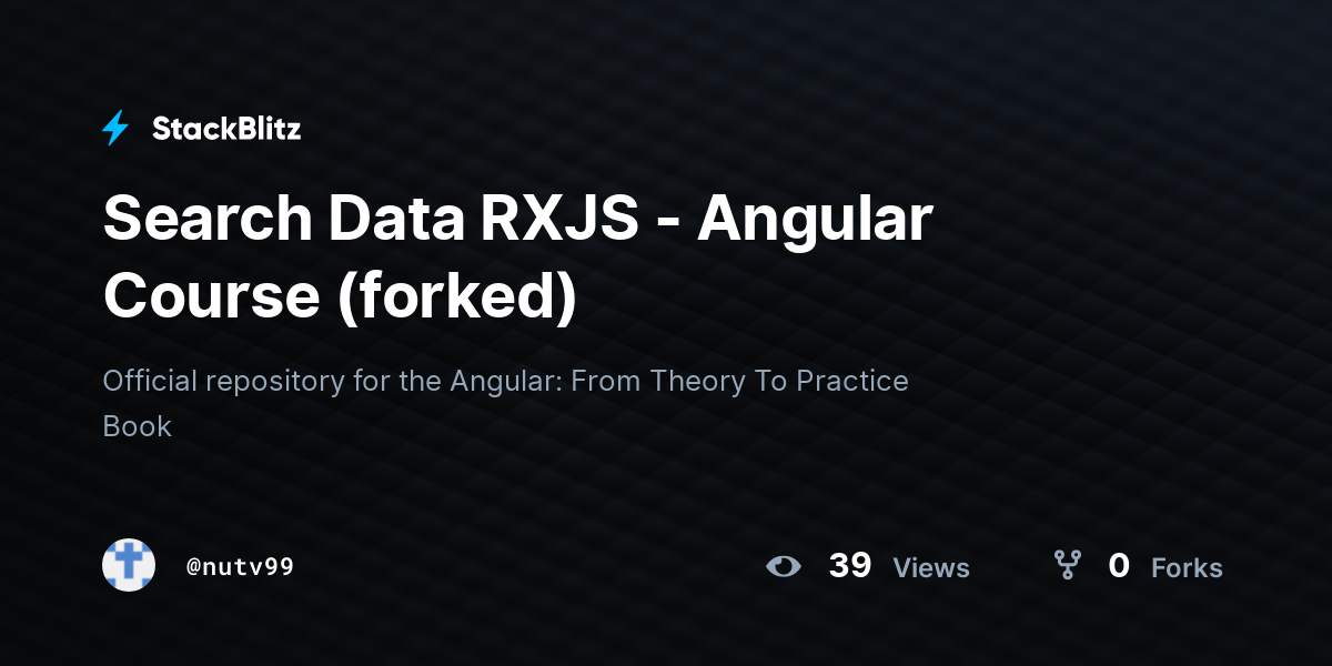Search Data RXJS - Angular Course (forked) - StackBlitz