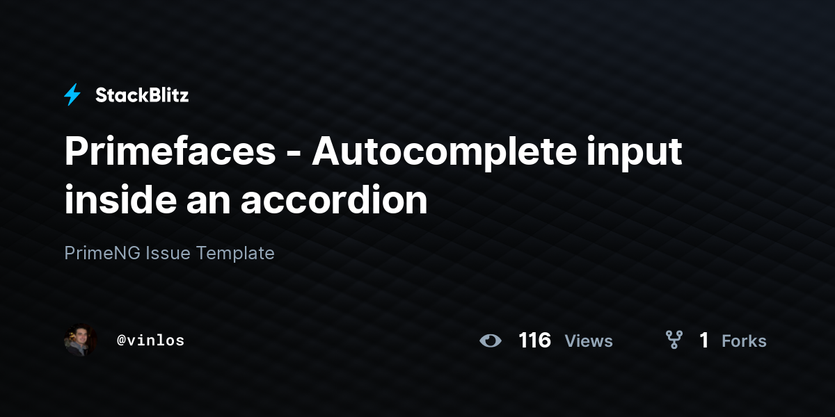 Primefaces - Autocomplete input inside an accordion - StackBlitz Primefaces - Autocomplete input inside an accordion - StackBlitz