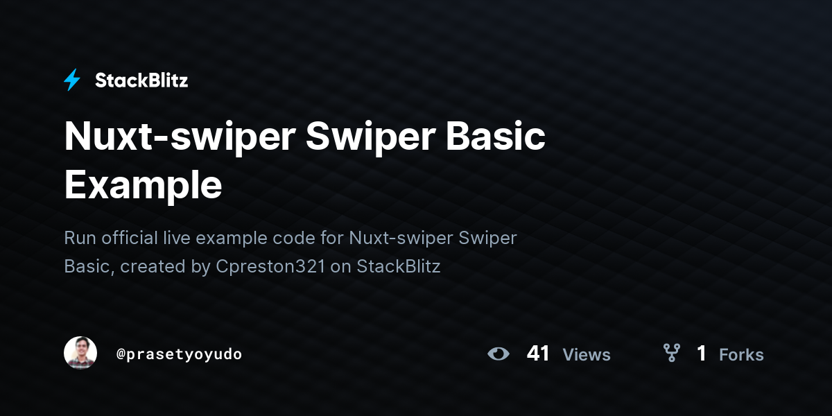 Nuxt-swiper Swiper Basic Example - StackBlitz