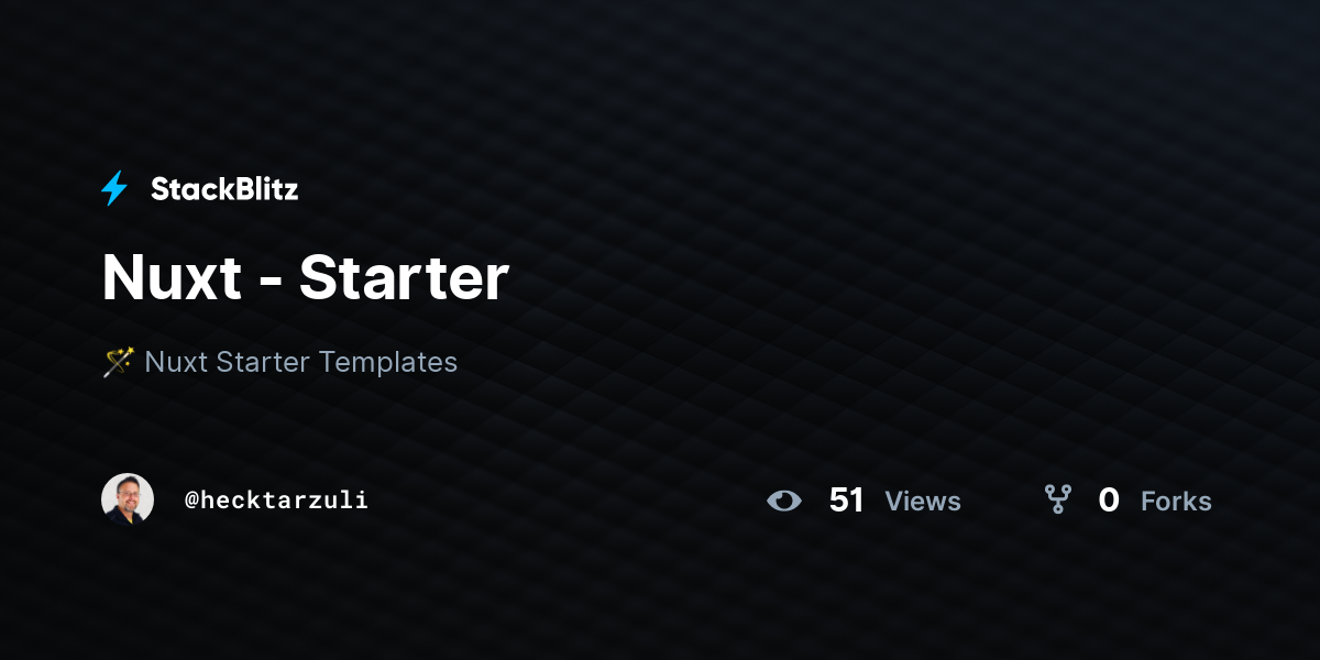 Nuxt - Starter - StackBlitz