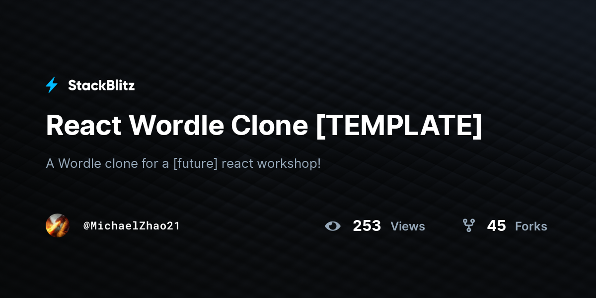 React Wordle Clone [TEMPLATE] - StackBlitz