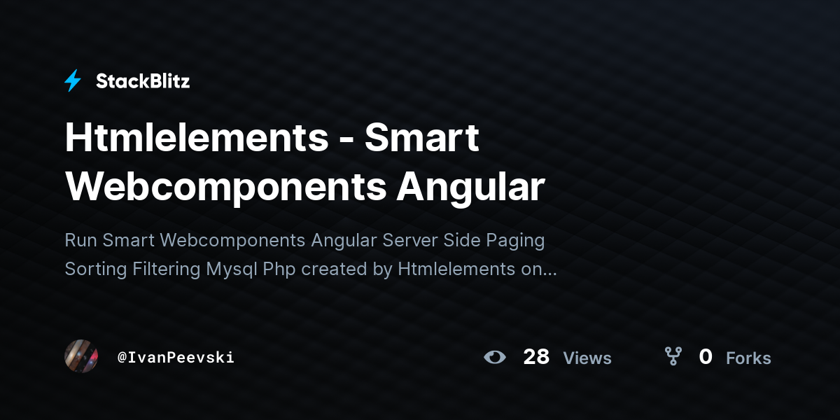 Htmlelements - Smart Webcomponents Angular - StackBlitz