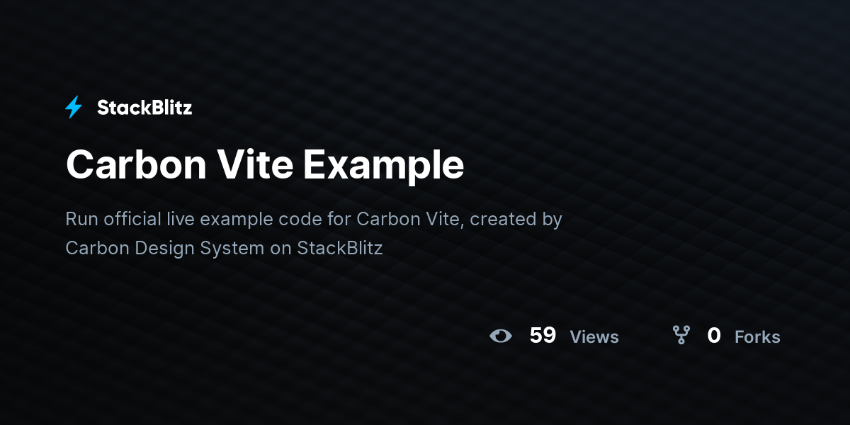 Carbon Vite Example - StackBlitz