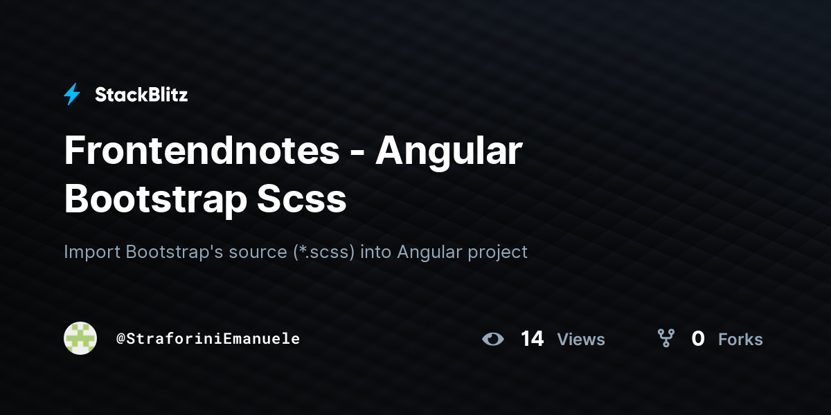 Frontendnotes - Angular Bootstrap Scss - StackBlitz Frontendnotes - Angular Bootstrap Scss - StackBlitz