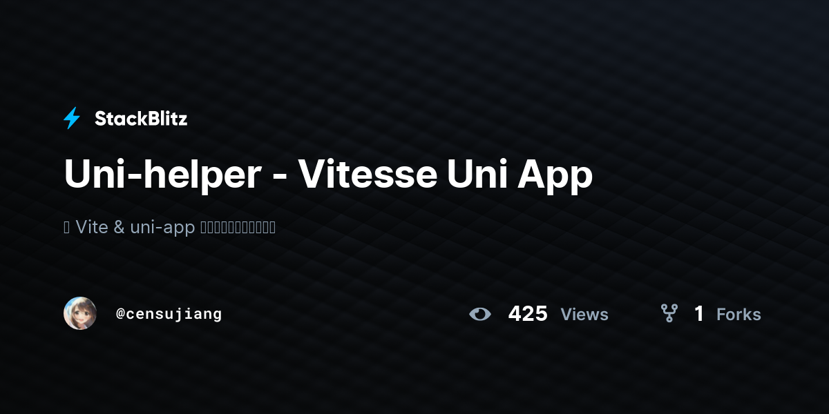 Uni-helper - Vitesse Uni App - StackBlitz