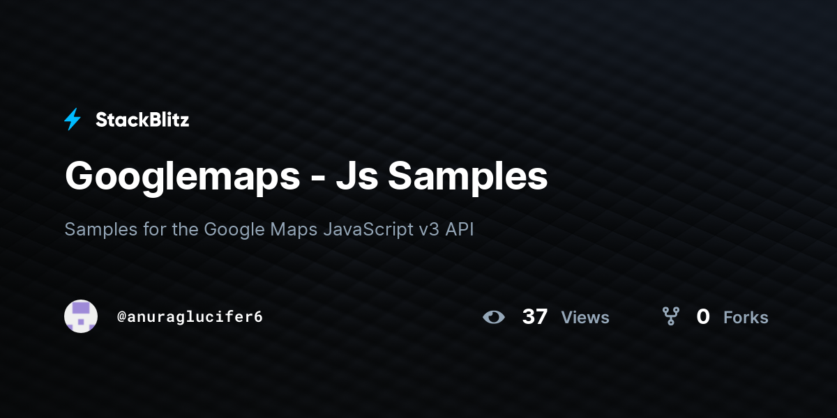 Googlemaps - Js Samples - StackBlitz