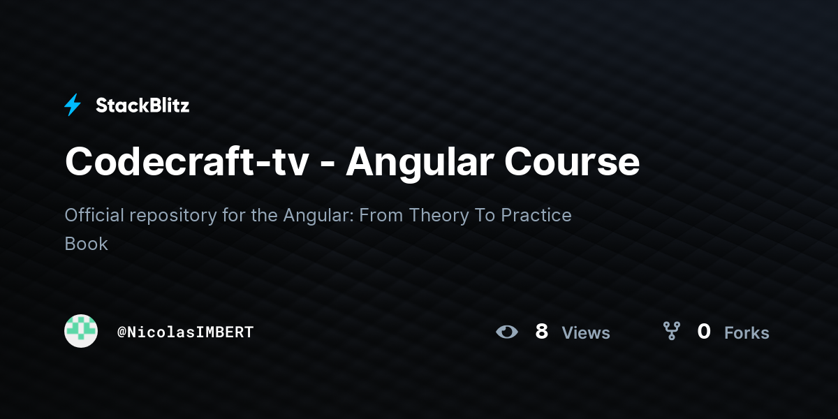 Codecraft-tv - Angular Course - StackBlitz