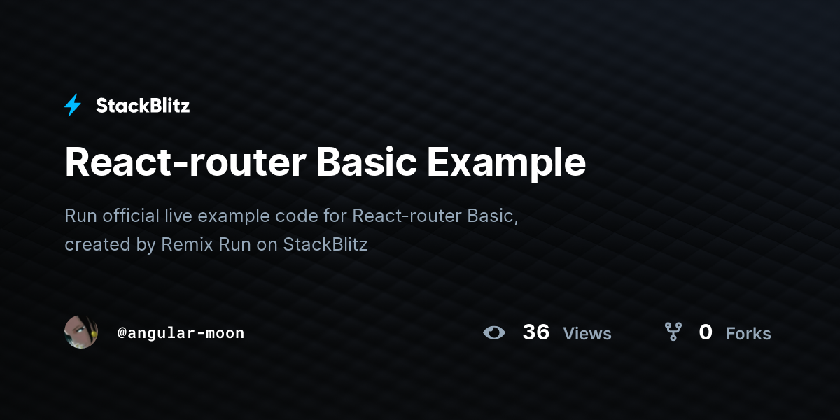 React-router Basic Example - StackBlitz