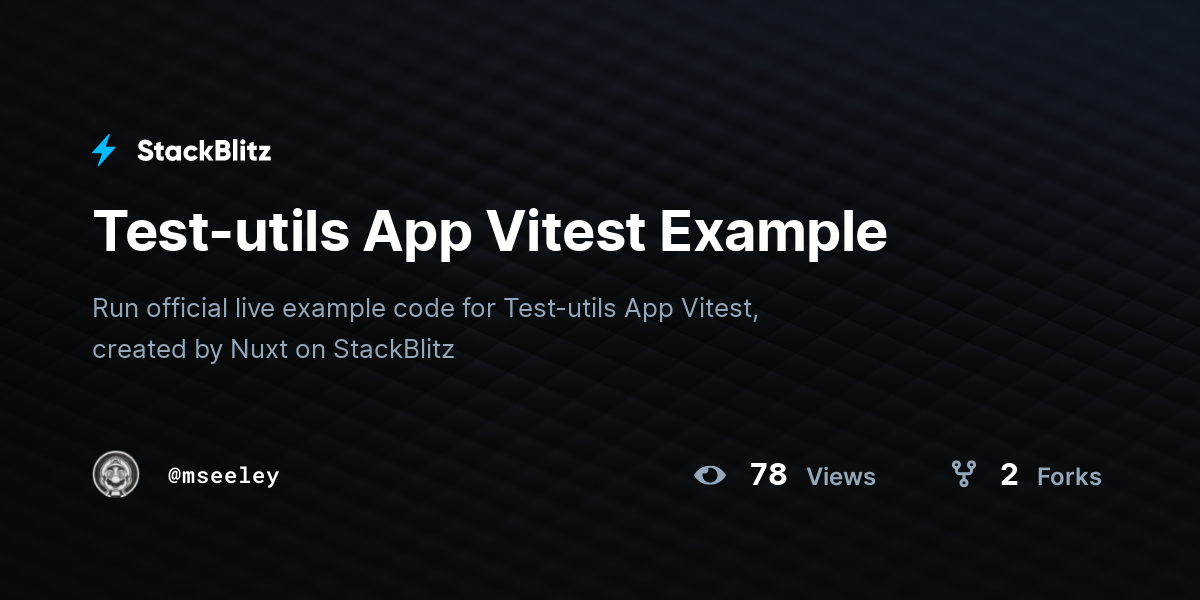 Test-utils App Vitest Example - StackBlitz
