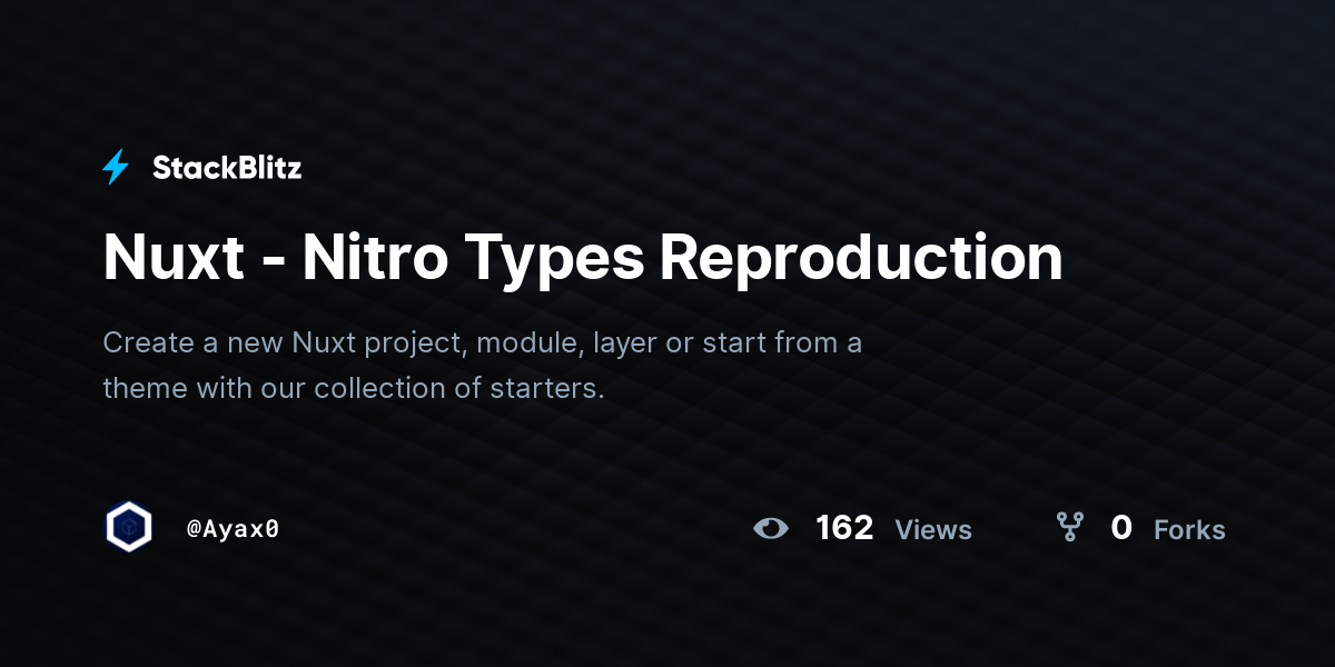 Nuxt - Nitro Types Reproduction - StackBlitz