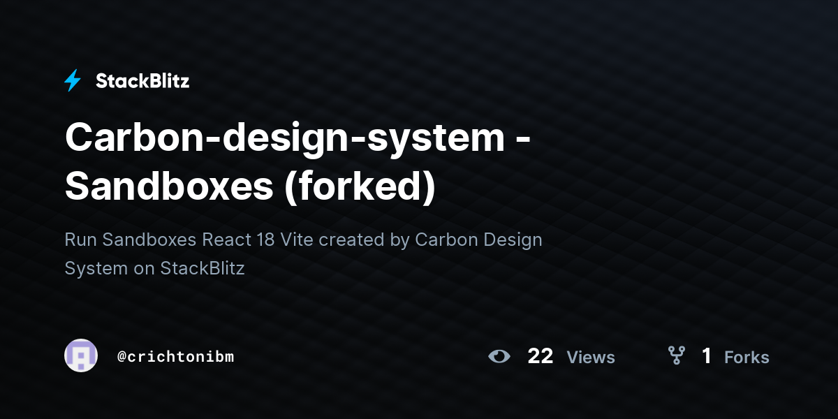 Carbon-design-system - Sandboxes (forked) - StackBlitz