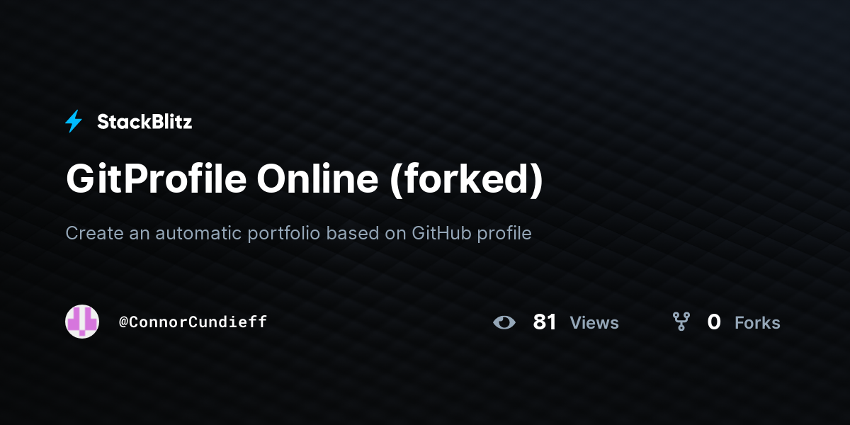 GitProfile Online (forked) - StackBlitz