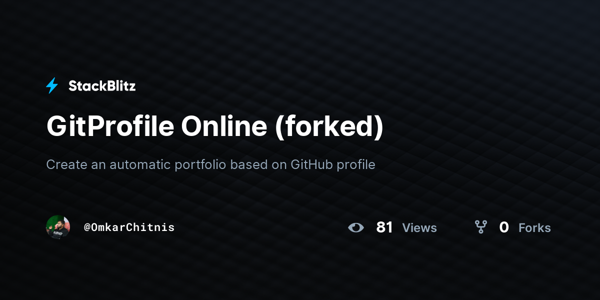 GitProfile Online (forked) - StackBlitz