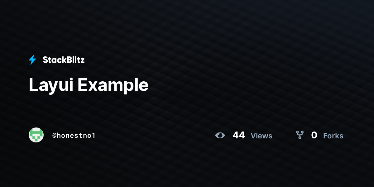 Layui Example - StackBlitz