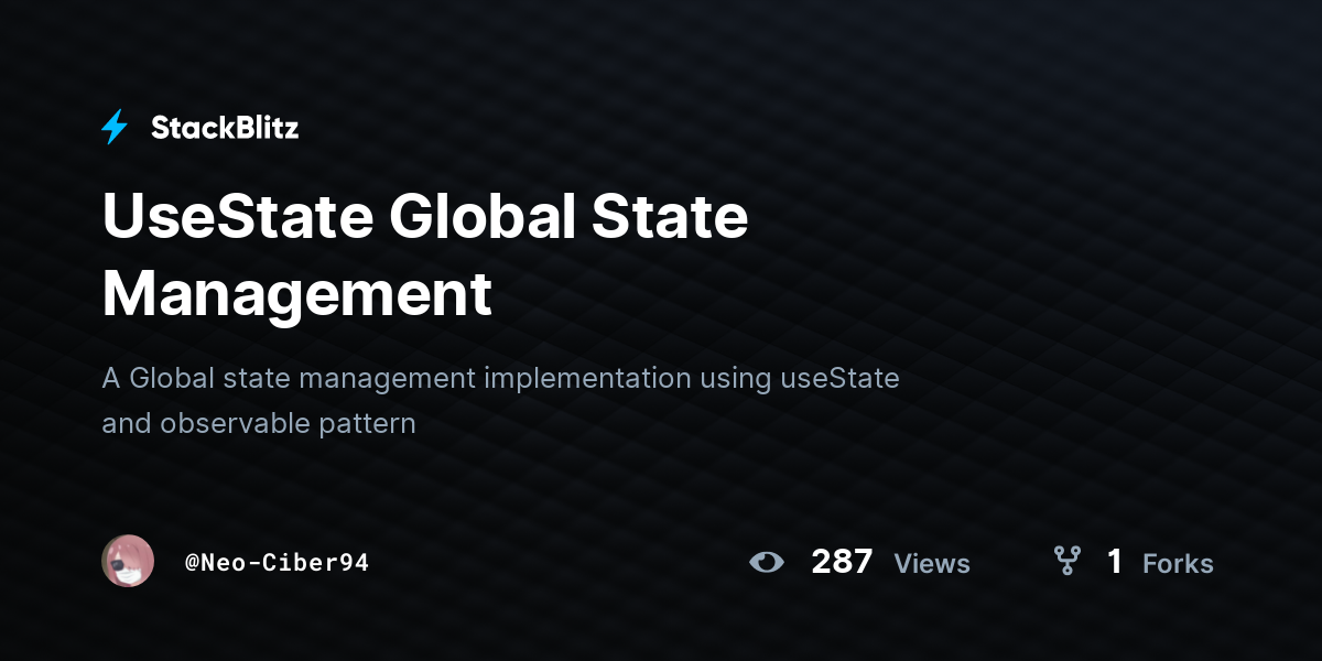 UseState Global State Management - StackBlitz