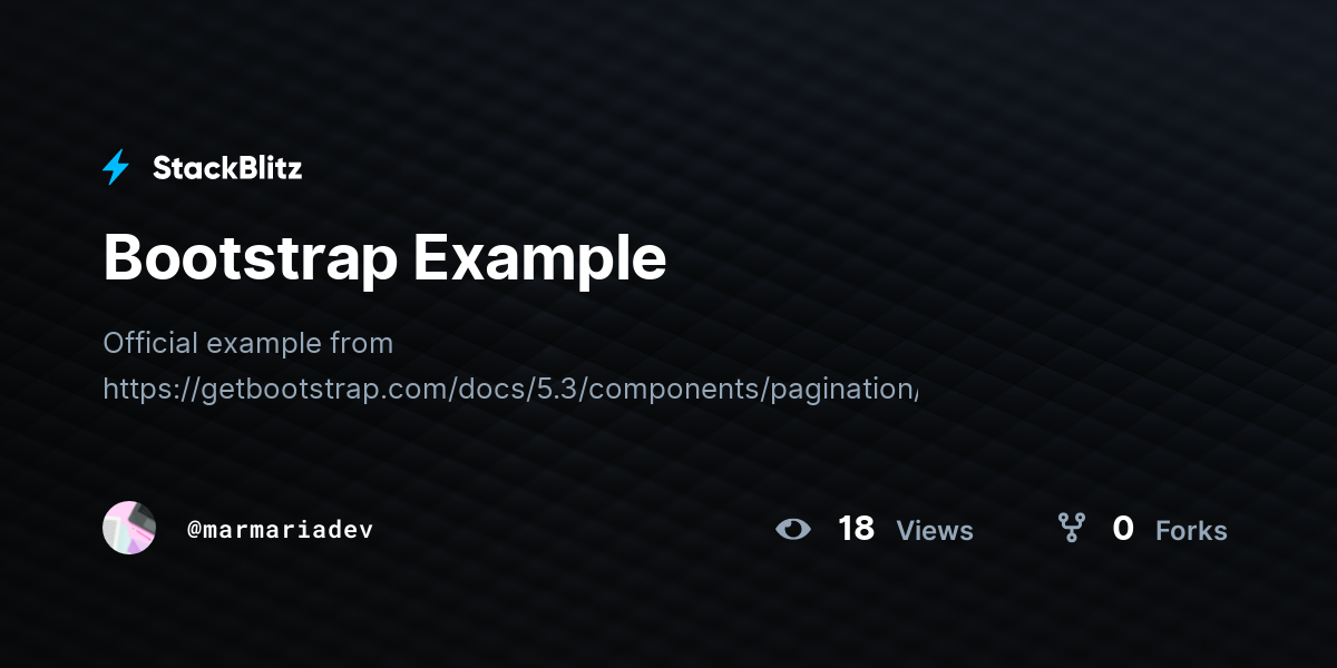 Bootstrap Example - StackBlitz