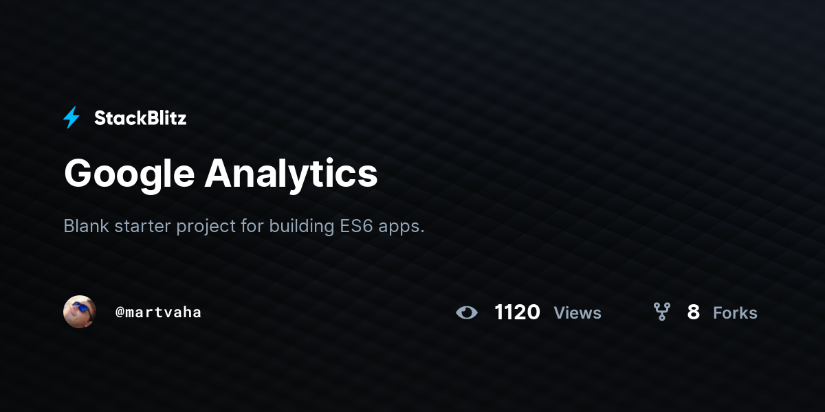 Google Analytics - StackBlitz