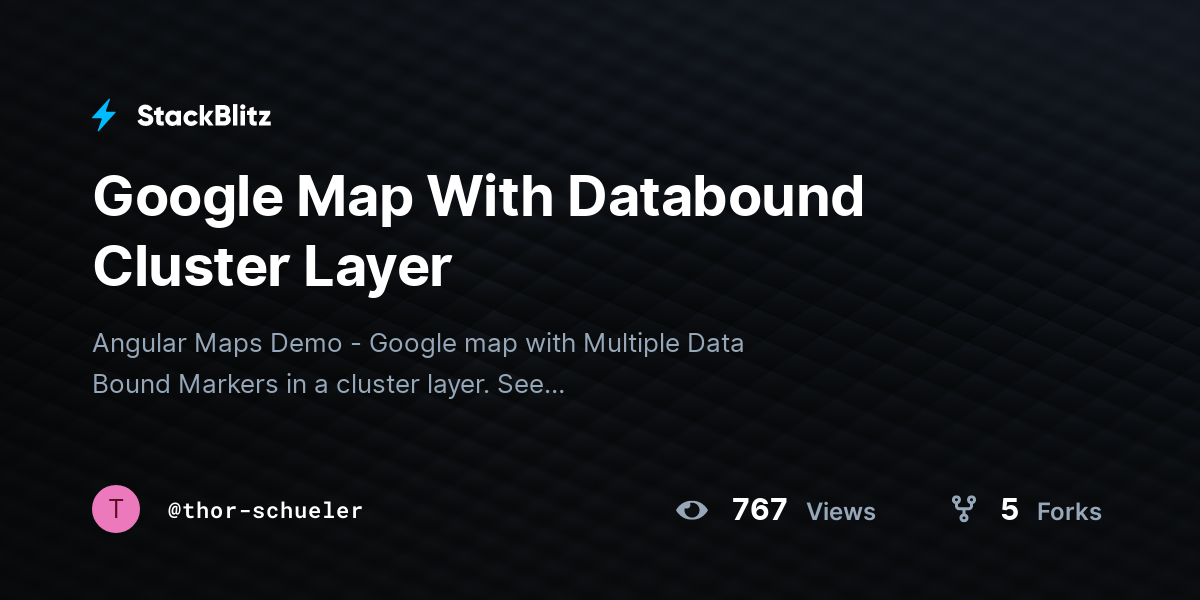 Google Map With Databound Cluster Layer - StackBlitz