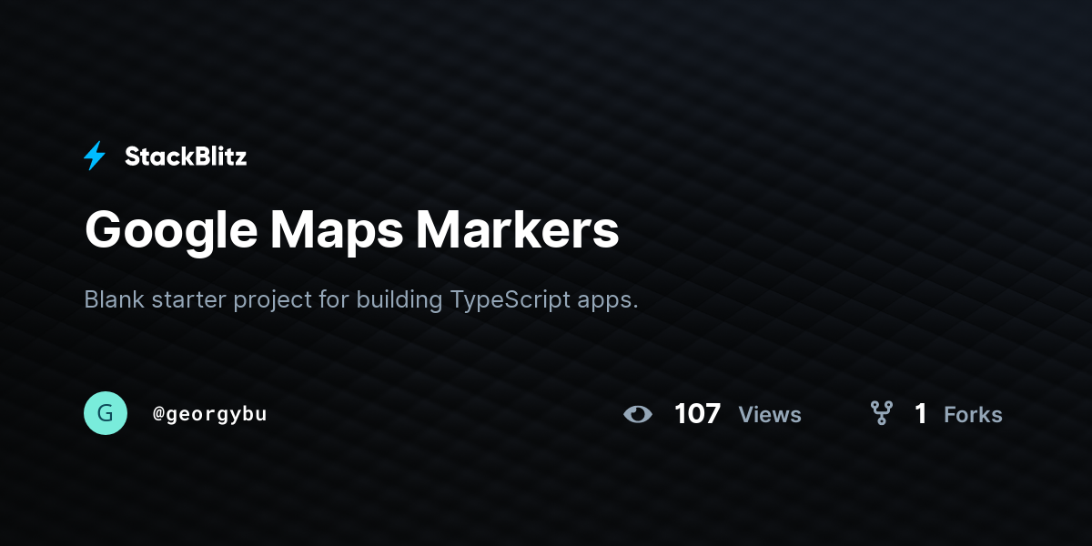 Google Maps Markers - StackBlitz