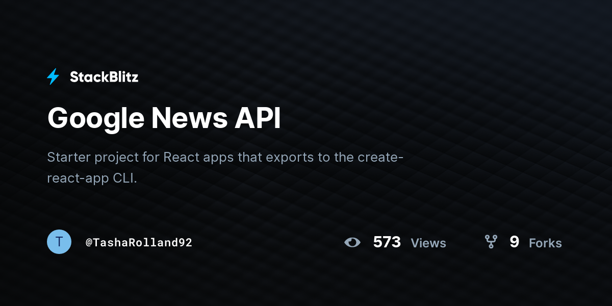 Google News Api Stackblitz