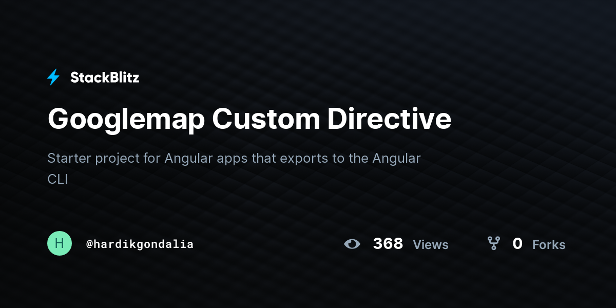 Googlemap Custom Directive Stackblitz