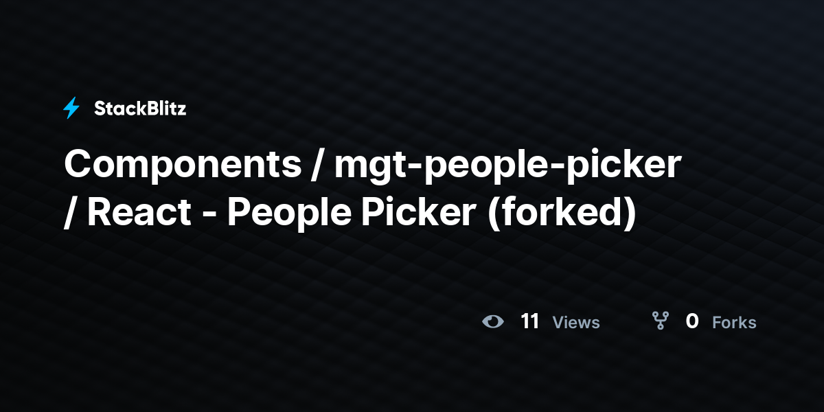 Components / mgt-people-picker / React - People Picker (forked) - StackBlitz