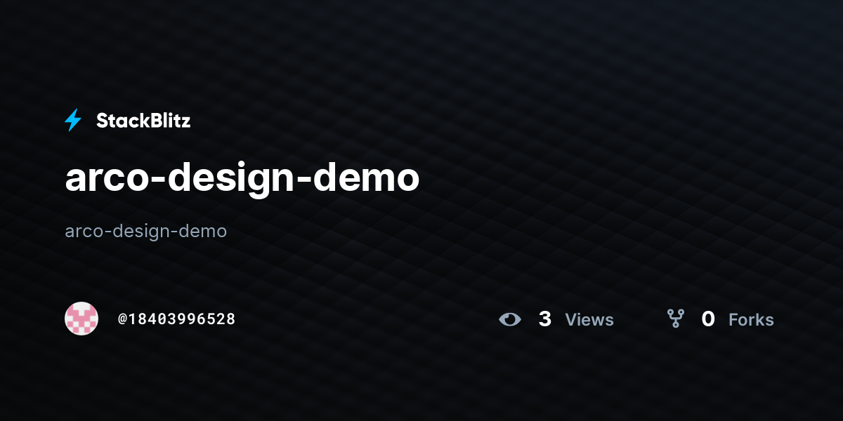arco-design-demo - StackBlitz