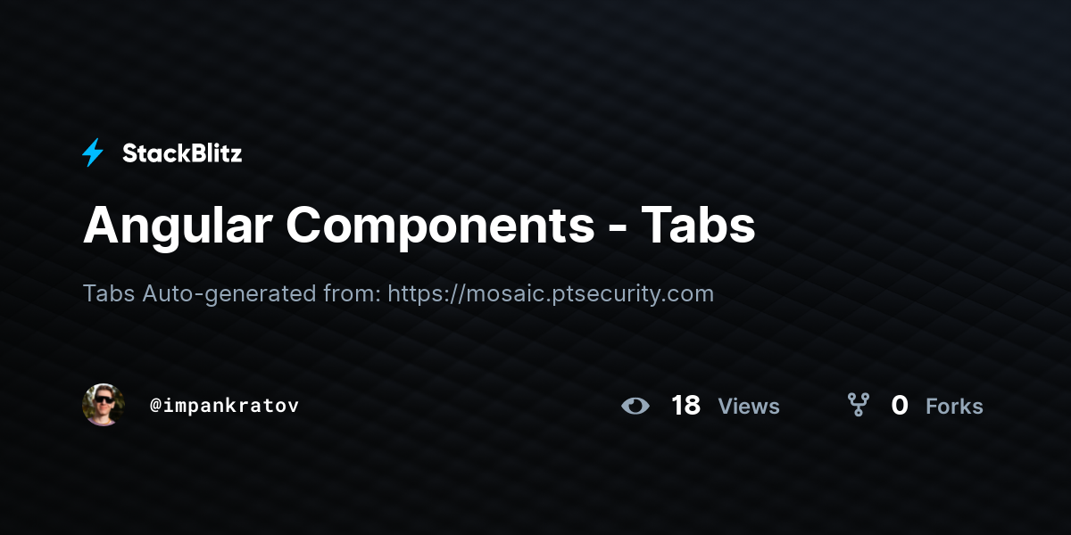 Angular Components - Tabs - StackBlitz
