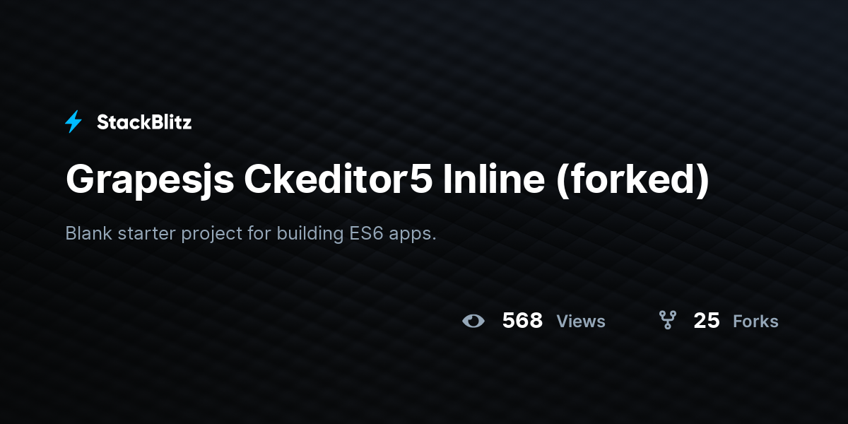 Grapesjs Ckeditor5 Inline (forked) - StackBlitz