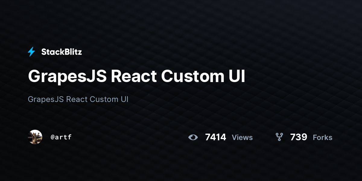 GrapesJS React Custom UI - StackBlitz