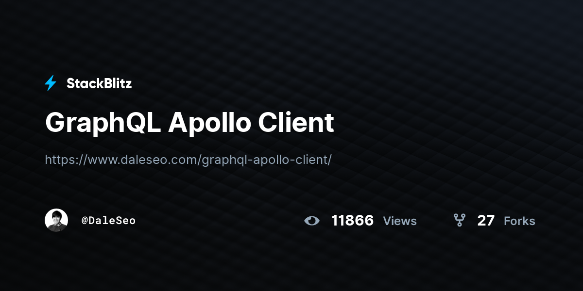 GraphQL Apollo Client - StackBlitz